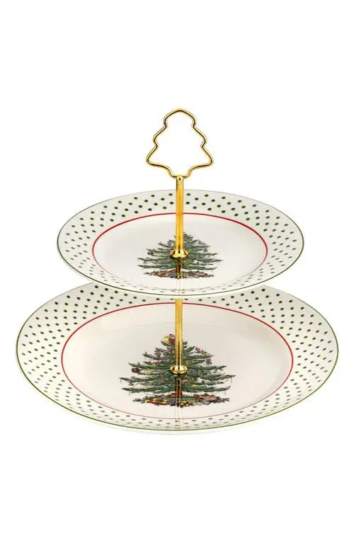 SPODE Christmas Tree Serving Stand - Green