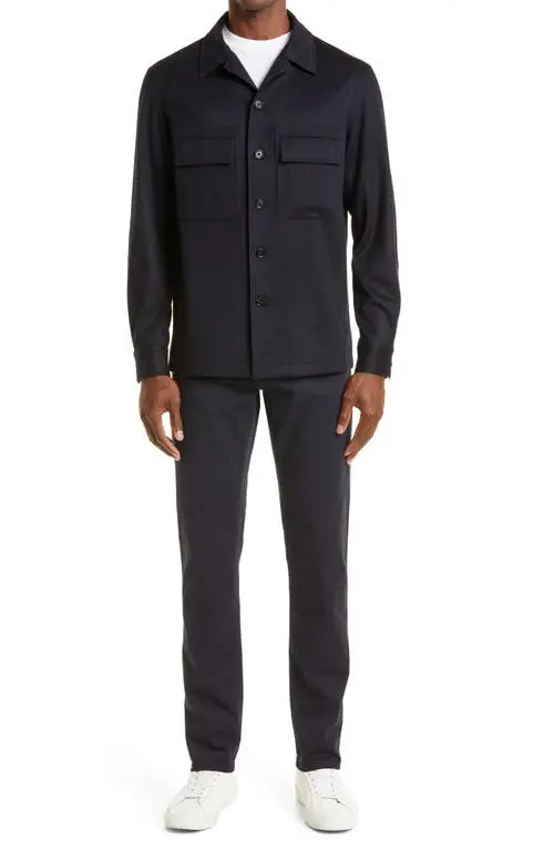 Zegna Oasi Cashmere Overshirt - Navy