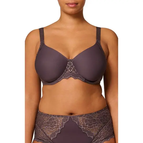 Simone Perele Caresse Underwire Minimizer Bra - Graphite Grey