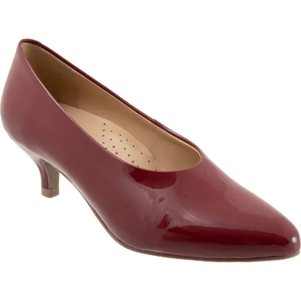 Trotters Kimber Kitten Heel Pump - Sangria Patent