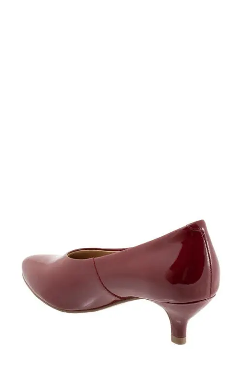 Trotters Kimber Kitten Heel Pump - Sangria Patent