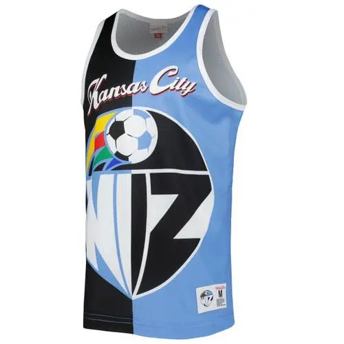 Mitchell & Ness Sky Blue Sporting Kansas City Sublimated Split Logo Tank Top