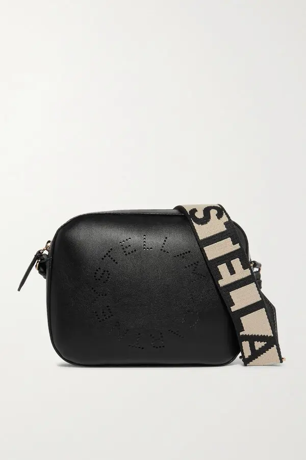 Stella McCartney Perforated Vegetarian Leather Camera Bag - Black