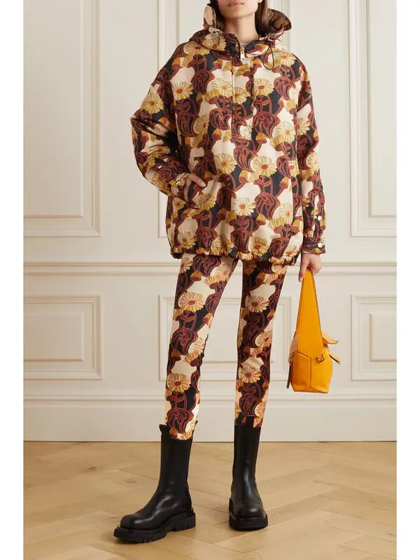 La DoubleJ Floral-print Hooded Shell Jacket