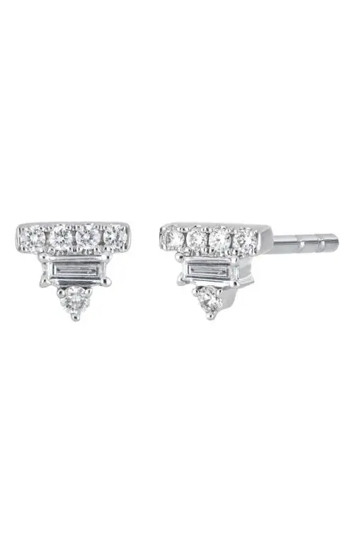 Bony Levy Gatsby Diamond Triangle Stud Earrings - 18k White Gold