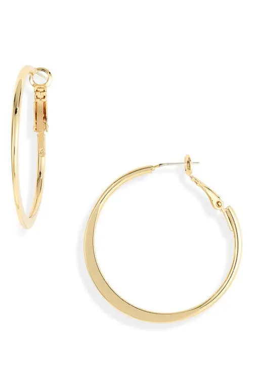 Nordstrom Demifine Tapered Hoop Earrings - 14k Gold Plated