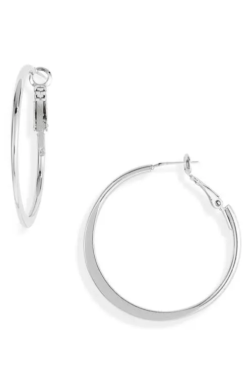 Nordstrom Demifine Tapered Hoop Earrings - Sterling Silver Plated
