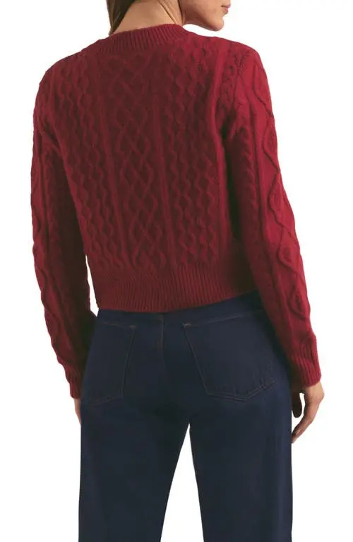 FAVORITE DAUGHTER Wool & Cashmere Blend Cable Crewneck Sweater