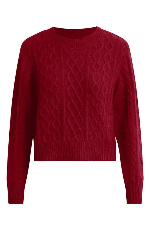 FAVORITE DAUGHTER Wool & Cashmere Blend Cable Crewneck Sweater