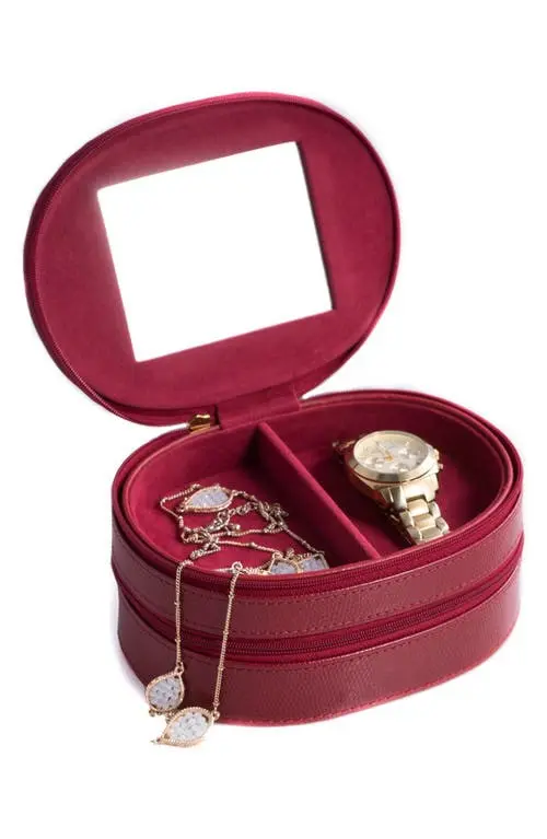BEY-BERK Leather Travel Jewelry Case