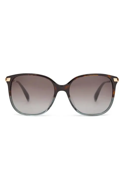 Toms 55mm Gradient Square Sunglasses - Tortoise Ocean Grey Fade