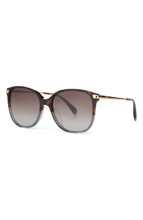 Toms 55mm Gradient Square Sunglasses - Tortoise Ocean Grey Fade