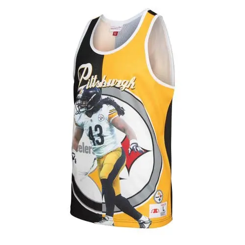 Mitchell & Ness Pittsburgh Steelers Troy Polamalu Graphic Tank Top - Black