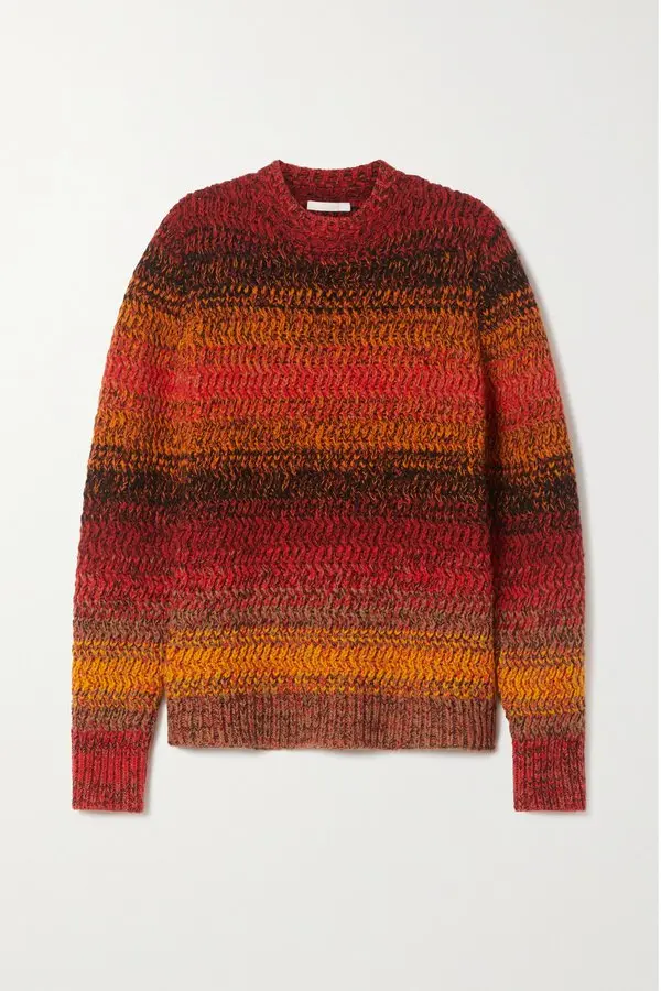 Chloé Striped Ribbed Cashmere Sweater