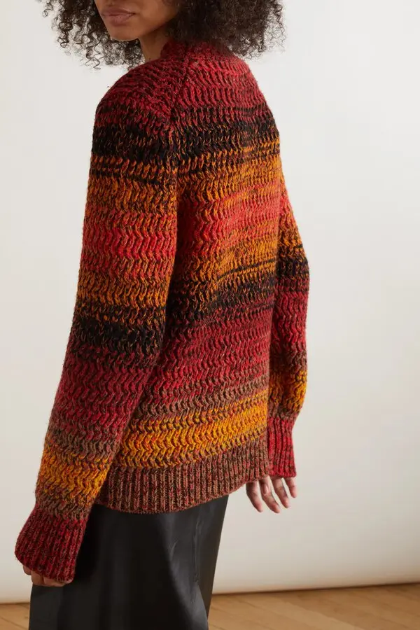 Chloé Striped Ribbed Cashmere Sweater