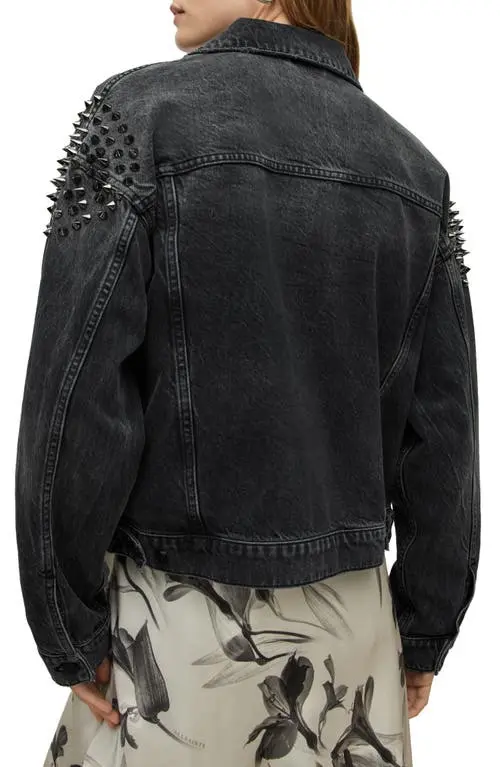 ALLSAINTS Studded Denim Trucker Jacket
