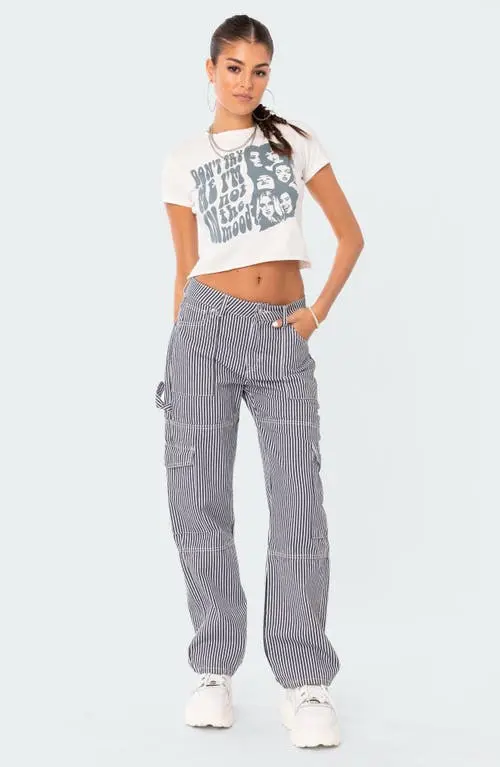 EDIKTED Stripe Out Cargo Pants