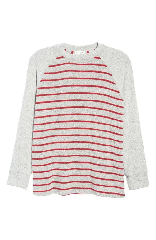 Loveappella Raglan Stripe Top - Burgundy
