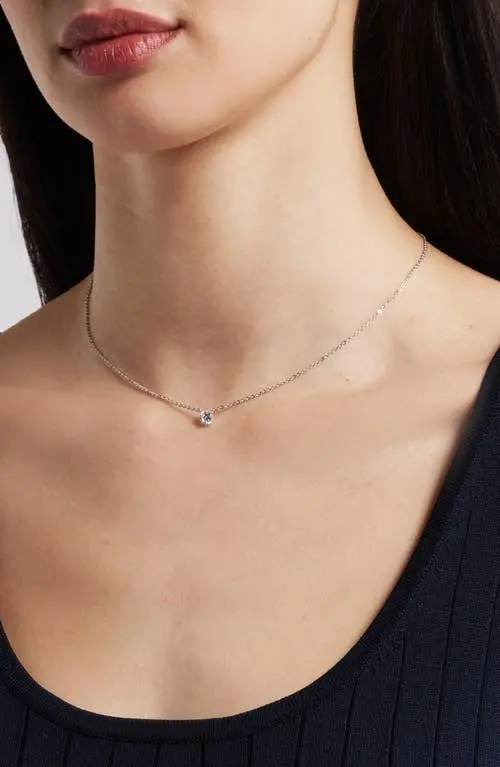 Nordstrom Cubic Zirconia Pendant Necklace - Clear- Silver