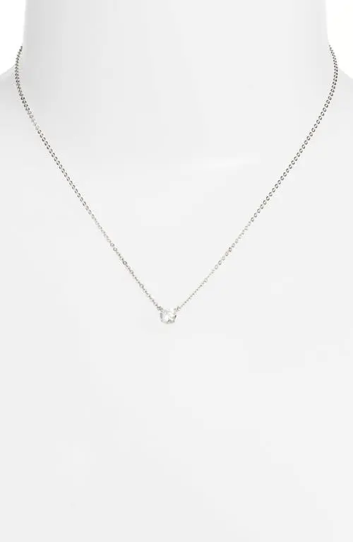 Nordstrom Cubic Zirconia Pendant Necklace - Clear- Silver