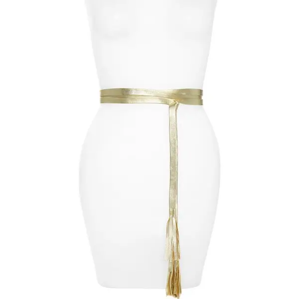knee length dresses for ladies Italian Leather Soft Obi Wrap Belt - Black main image 0
