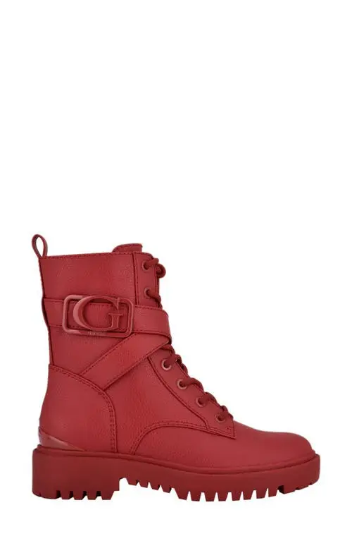 Guess Orana Combat Boot - Medium Red