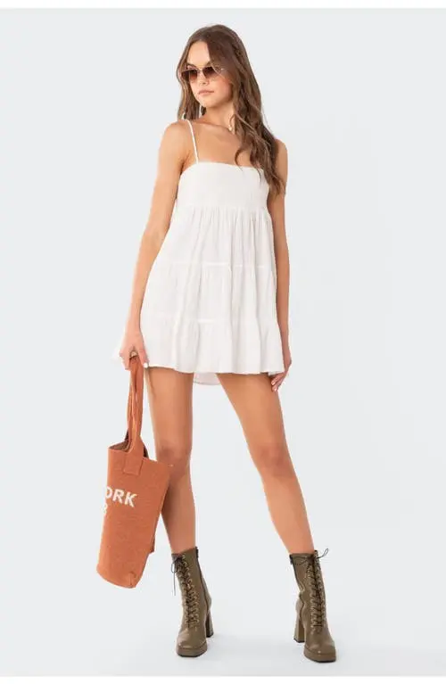 EDIKTED Cotton Minidress - White
