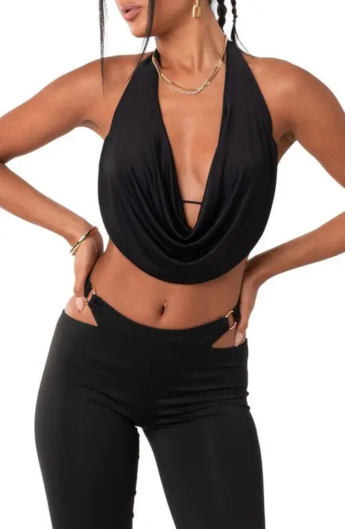 EDIKTED Monique Open Back Crop Top