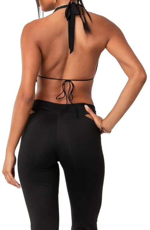 EDIKTED Monique Open Back Crop Top