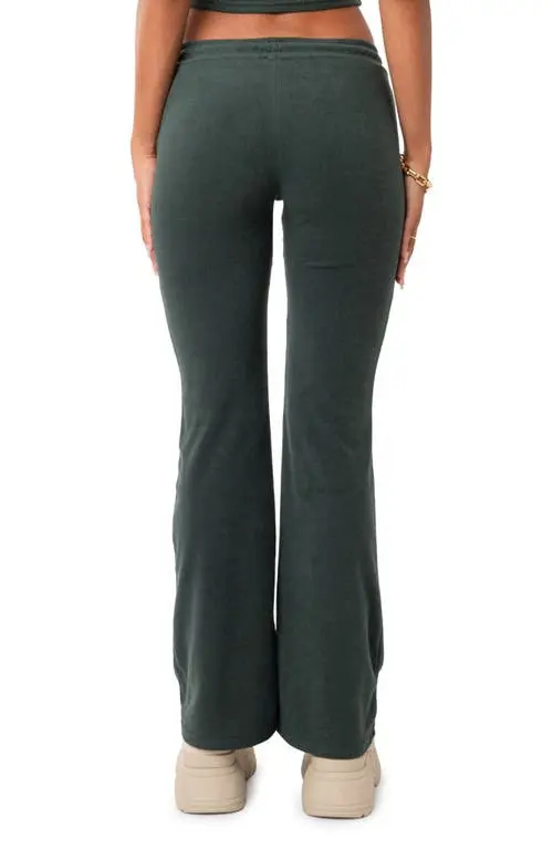 EDIKTED Terry Low Rise Flare Leg Pants