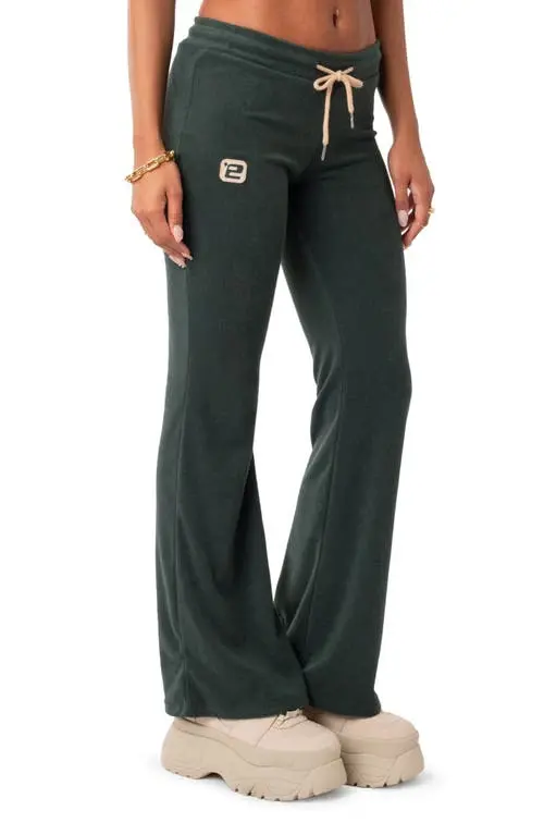 EDIKTED Terry Low Rise Flare Leg Pants