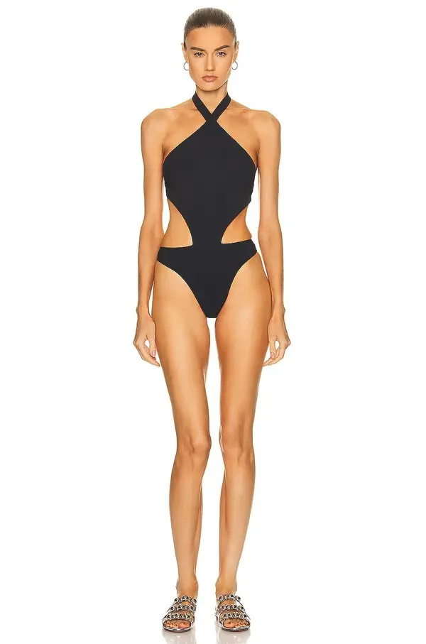 Alaïa Trikini One Piece Swimsuit - Noir
