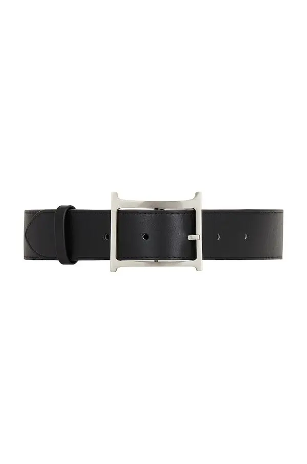 HELSA Logo Leather Belt - Black
