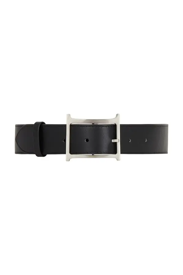 HELSA Logo Leather Belt - Black