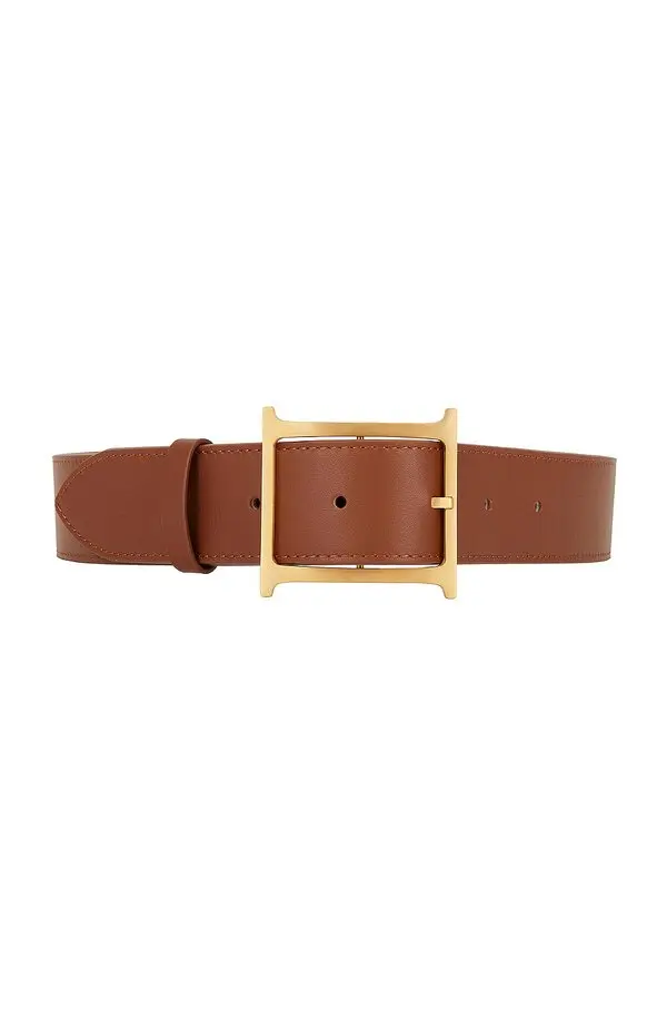 HELSA Logo Leather Belt - Brown