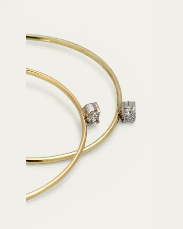 Lana Jewelry 14k Mini Wire Hoop Diamond Earrings - Gold