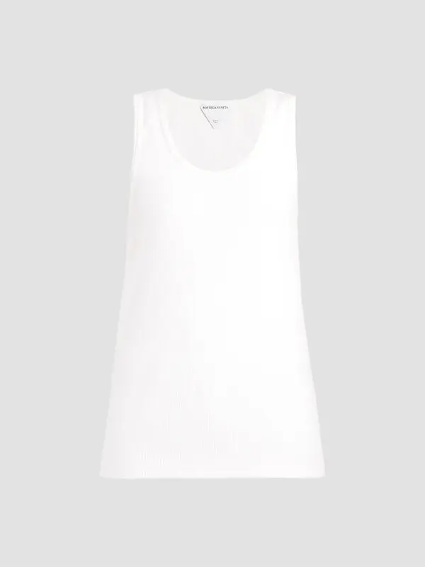 Bottega Veneta Rib-knit Oversized Tank Top - Chalk