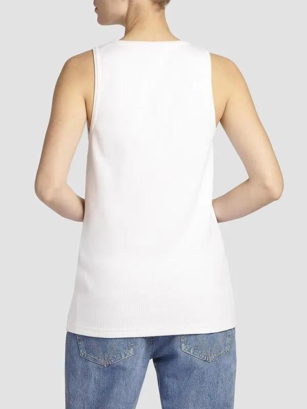 Bottega Veneta Rib-knit Oversized Tank Top - Chalk