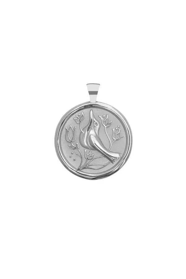 JANE WIN Peace Jw Original Pendant Coin - Silver