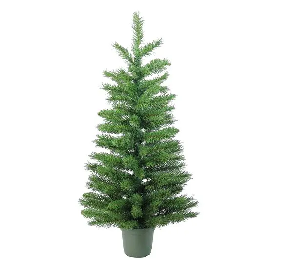 NORTHLIGHT 3' Potted Norway Spruce Medium Chris Mas Tree - One-color