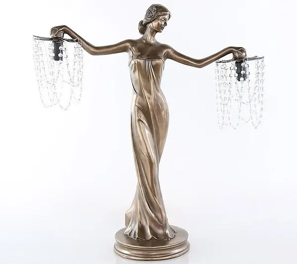 RIVER OF GOODS 23.75'h Grecian Goddess Beaded T Able Lamp - One-color