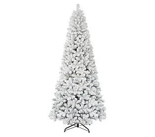 PULEO INTERNATIONAL Puleo 9' Artificial Flocked Virginia Pine Tree, 1460 Tips - One-color