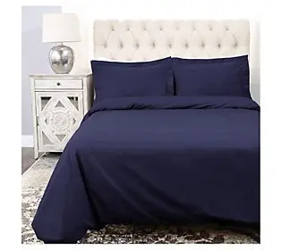 SUPERIOR Solid Cotton Percale Duvet Cover Set, Win