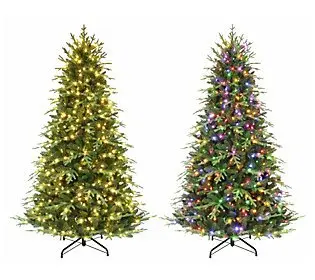 PULEO INTERNATIONAL Puleo 7.5' Pre-lit Galveston Fir Tree, 3485 Tip, 800 Lights - One-color