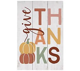 SINCERE SURROUNDINGS 16' Give Thanks Colorful R Ustic Pallet - One-color