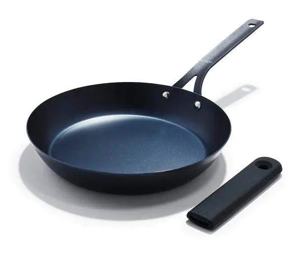 OXO 10' Black Steel Frying Pan With Silicone Sl Eve - One-color