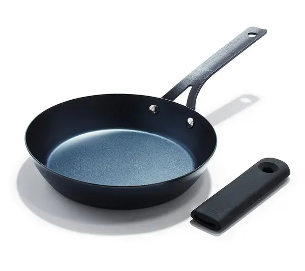 OXO 8' Black Steel Fry Pan With Silicone Sleeve - One-color