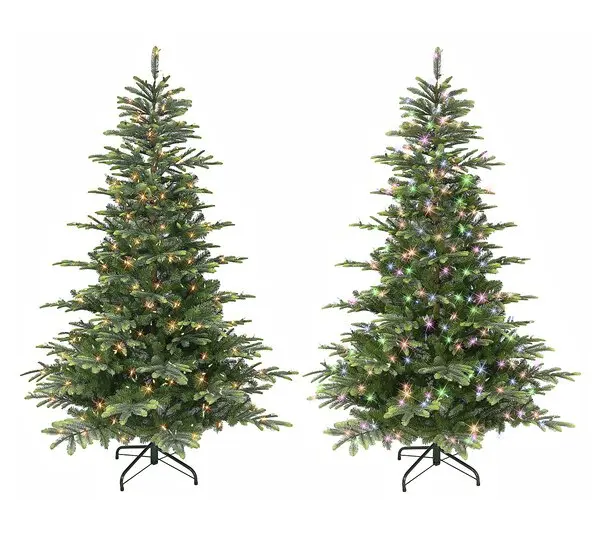 PULEO INTERNATIONAL Puleo 7.5' Pre-lit Aspen Green Fir Tree - One-color