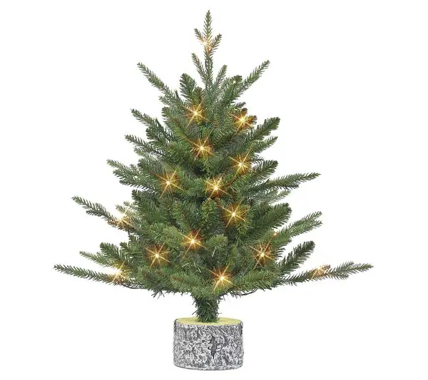 PULEO INTERNATIONAL Puleo 2' Pre-lit Artificial Potted Tree - One-color