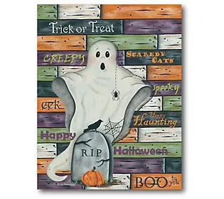 COURTSIDE MARKET Trick-or-treat Haloween 16x20 Anvas Wall Art - One-color